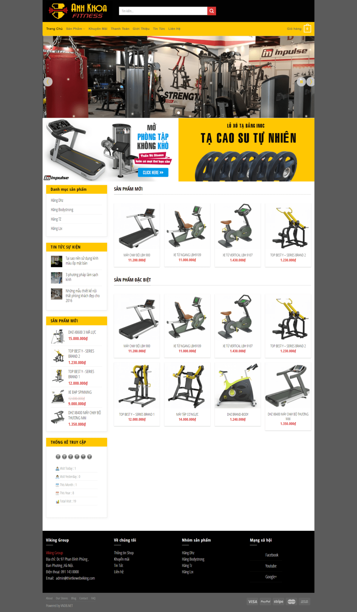 Mẫu website đẹp bán đồ tập gym thể hình thể thao 2025 Themevip | Source Code Mẫu Website Chất Mà Rẻ