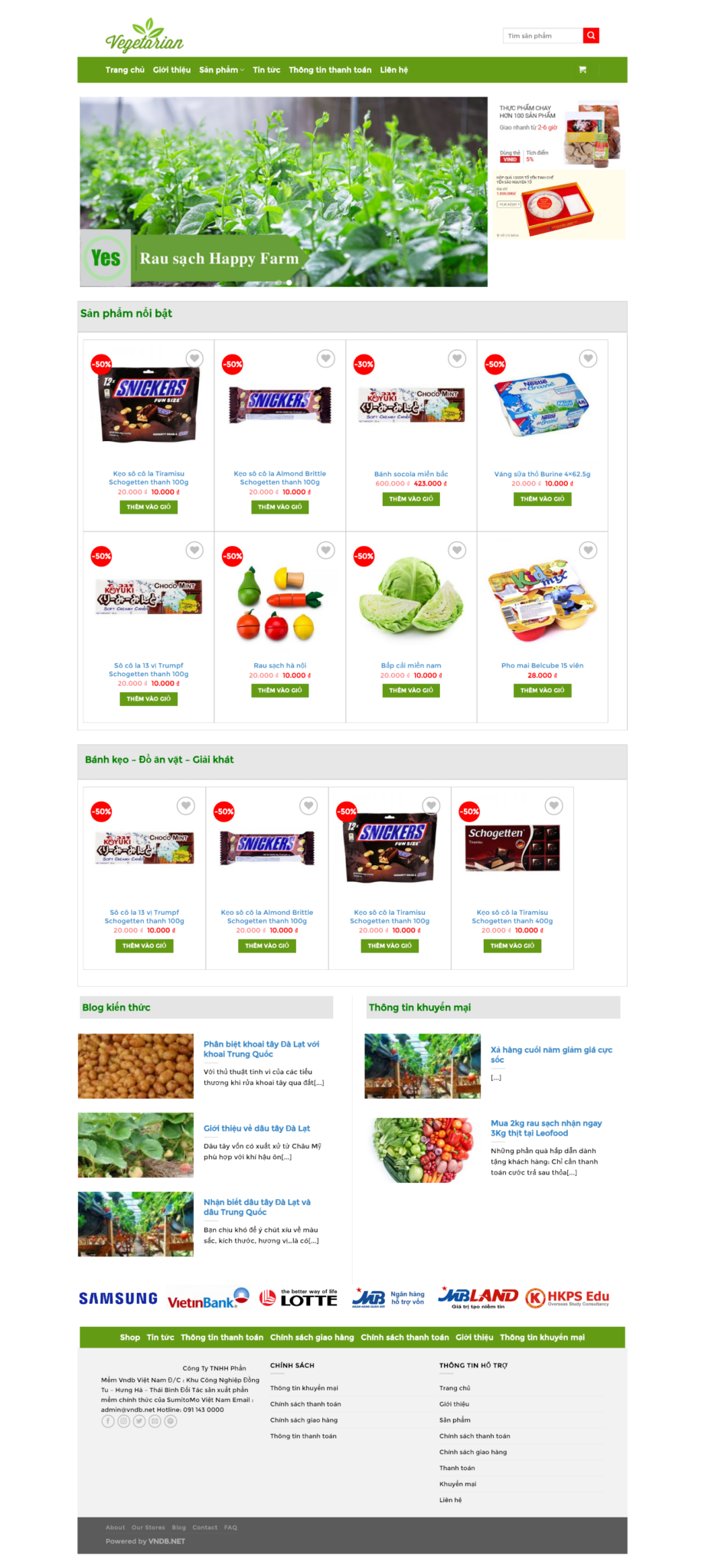 Mẫu website đẹp bán rau sạch thực phẩm sạch 2025 Themevip | Source Code ...